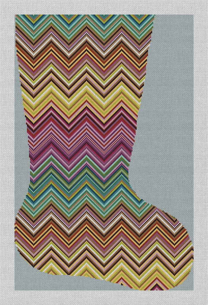 Caria Zig Zag Needlepoint Stocking Kit | NeedlePaint